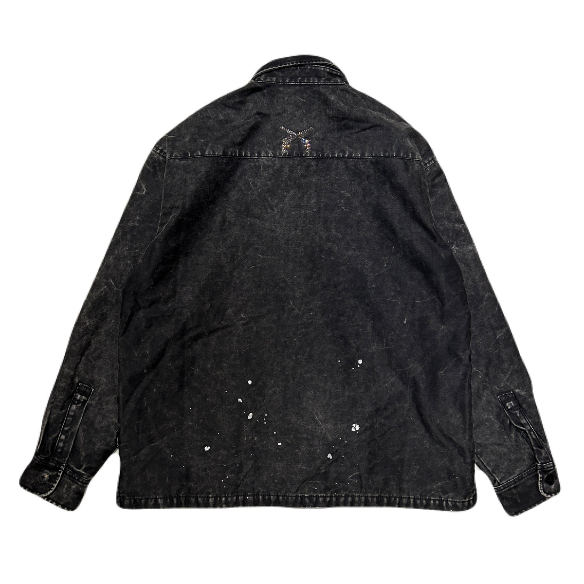 BACK SATIN SHIRT JACKET / BLACK – roarguns ONLINE STORE